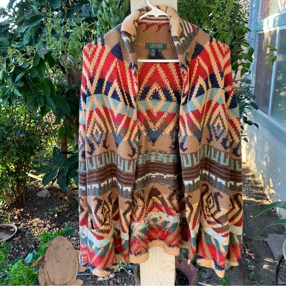 Lauren Ralph Lauren | Jackets & Coats | Lauren Ralph Lauren Exclusive Hand Knit Aztec Womens Xl ...